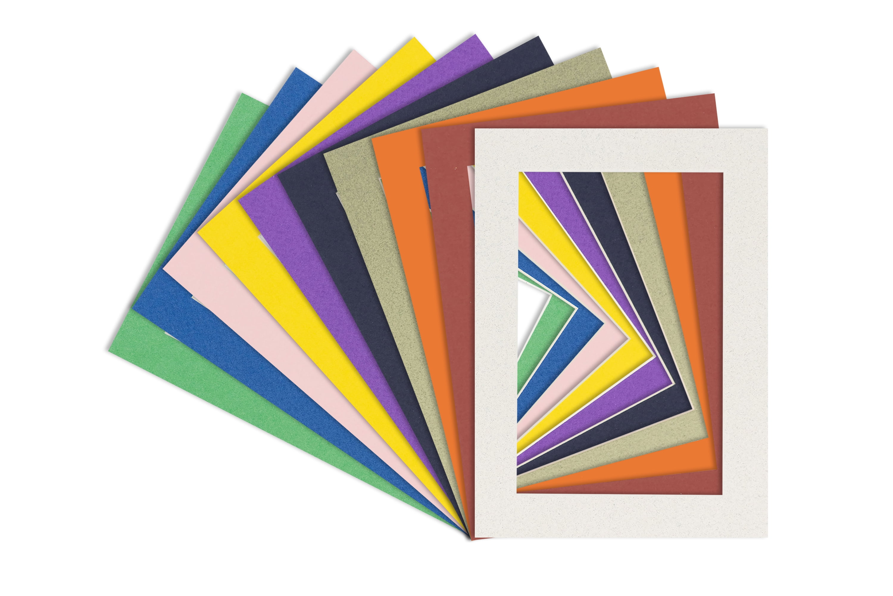 Mixed Colors 13x19 White Picture Mats with White Core for 11x14 ...