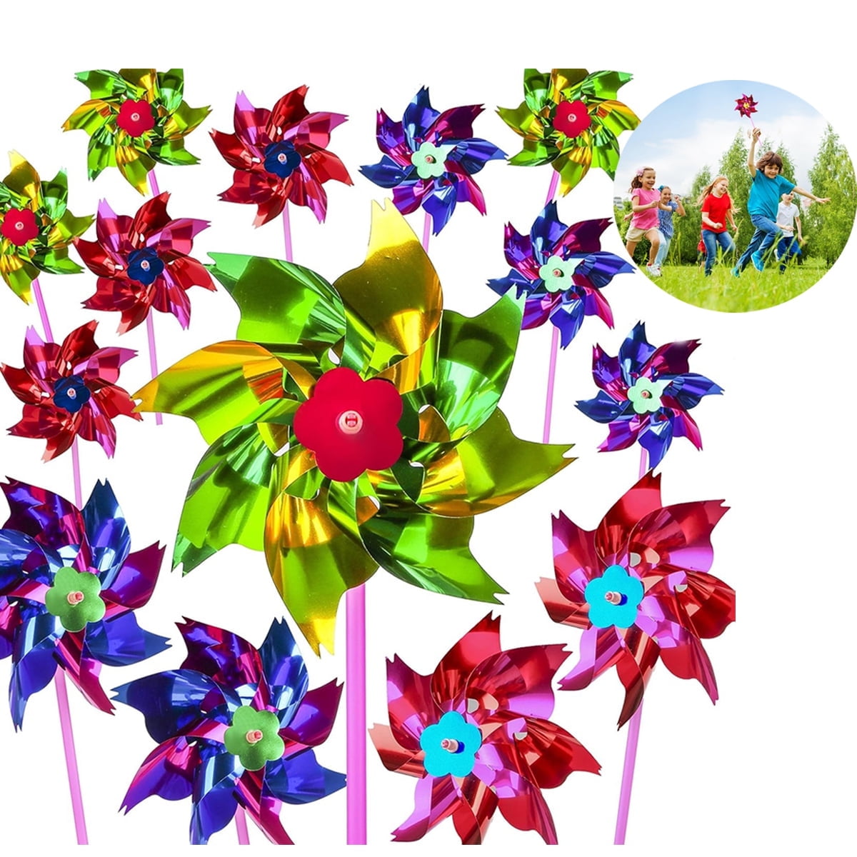 Mixed Colors Plastic Sequined Pinwheels,Tutuviw 50 Pcs Pinwheels Toys ...