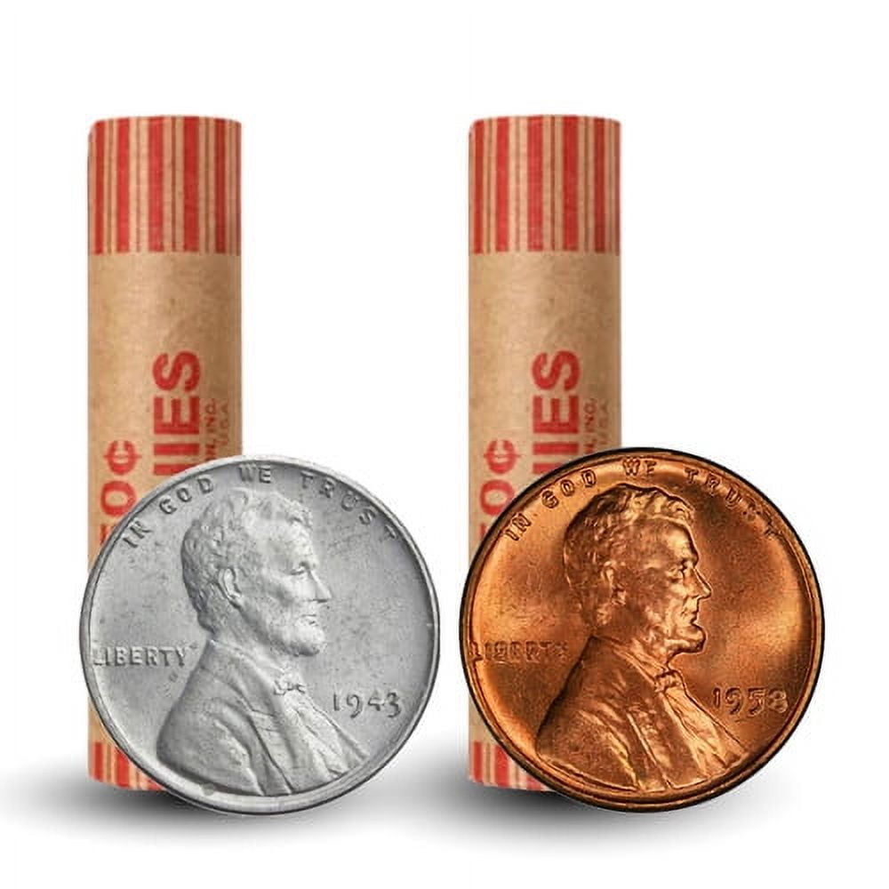 Mixed Date Wheat Penny and Steel Penny Rolls - Set of 2 - Walmart.com