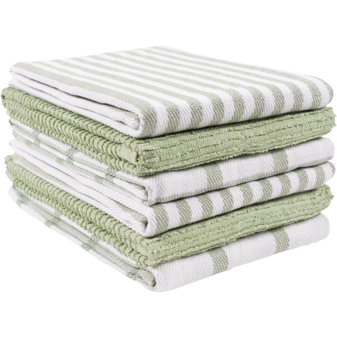 Mixed Flat & Terry Kitchen Towels | Two Sets of 3 18 x 28 Inches | 4 ...