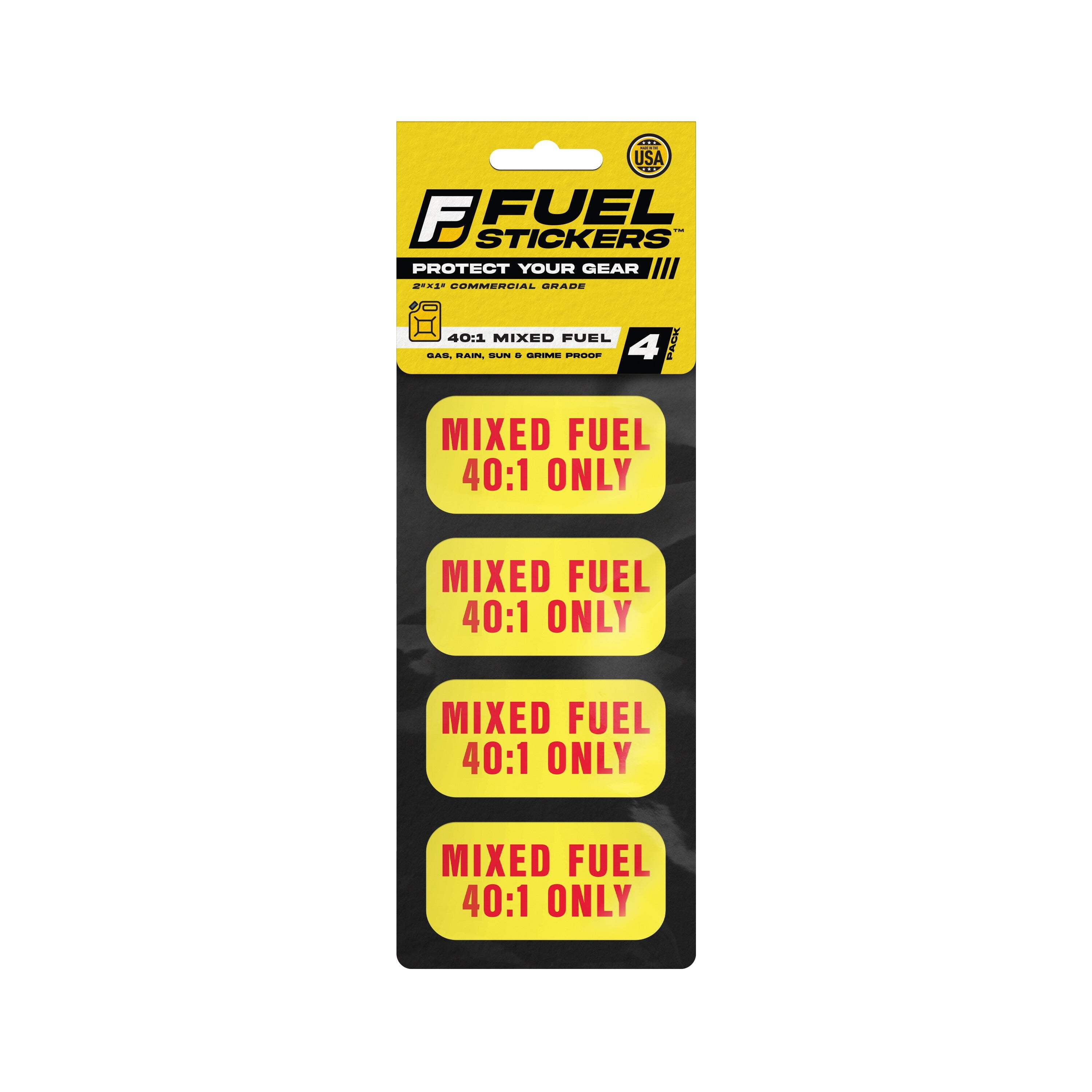 Mixed Fuel Only Stickers 40:1 | 2x1 | 4 Labels - Walmart.com