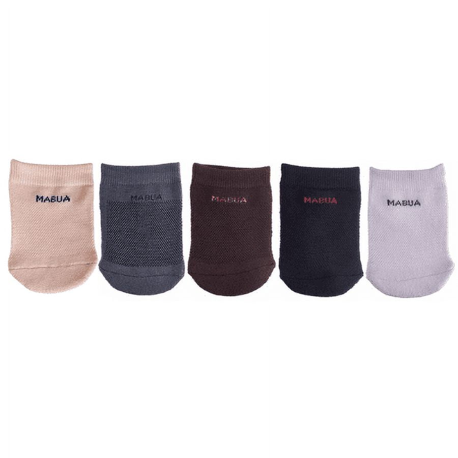 Mabua Breathable Mesh Mixed Colored Half Socks, 5 Pairs, One Size Fits ...