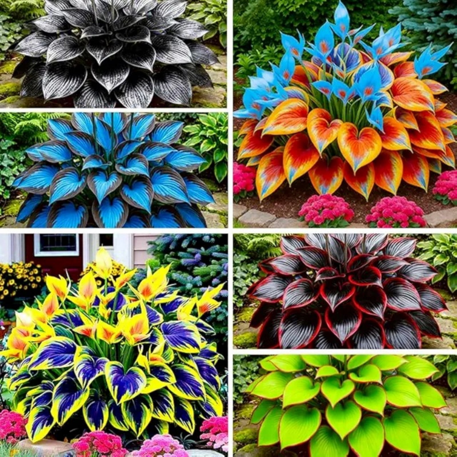 Mixed Hostas Planting-Premium Garden Stakes-Ornamental Home Decoration ...