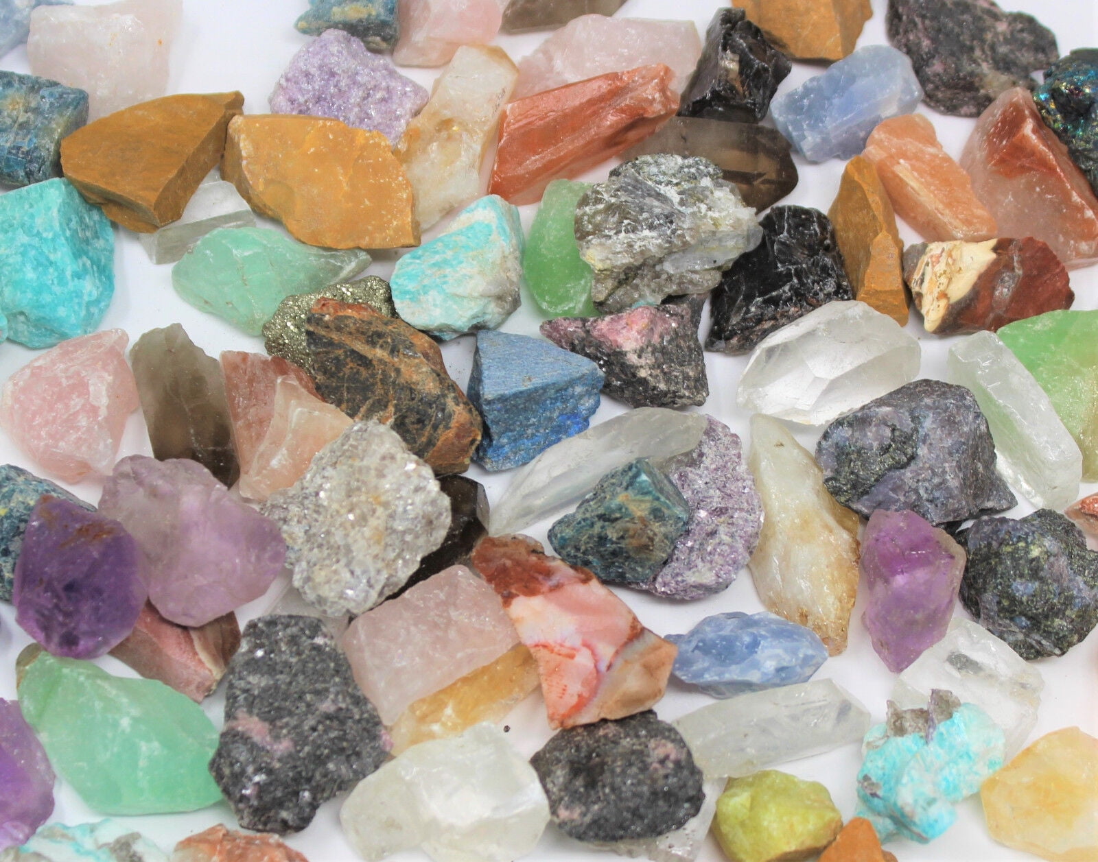 Mixed Lot Raw Crystal Chunks - 1" to 2" Bulk - Rough Gems Stones 1/2 lb ...