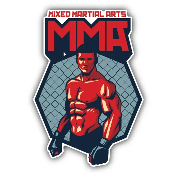 Mixed Martial Arts Fighter Car Sticker Phone Decal Water Bottle ...