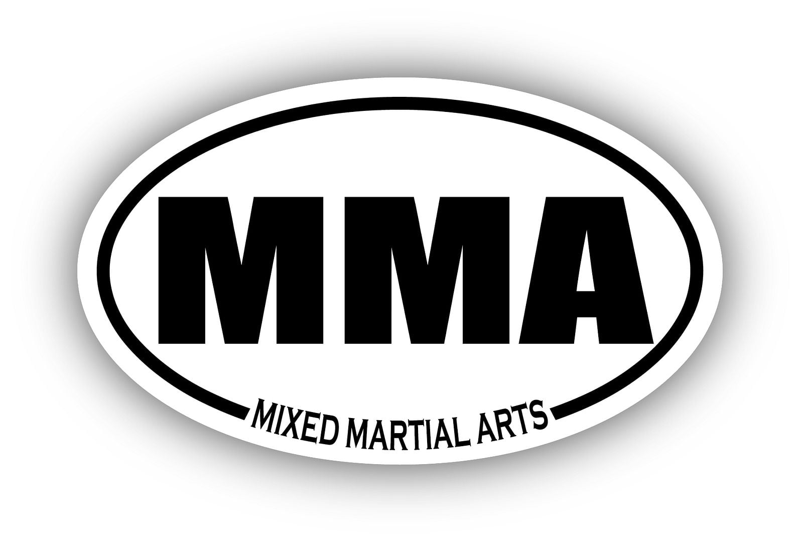 Mixed Martial Arts MMA Oval Bumper Sticker 3M Vinyl Decal 3 in x 5 in ...