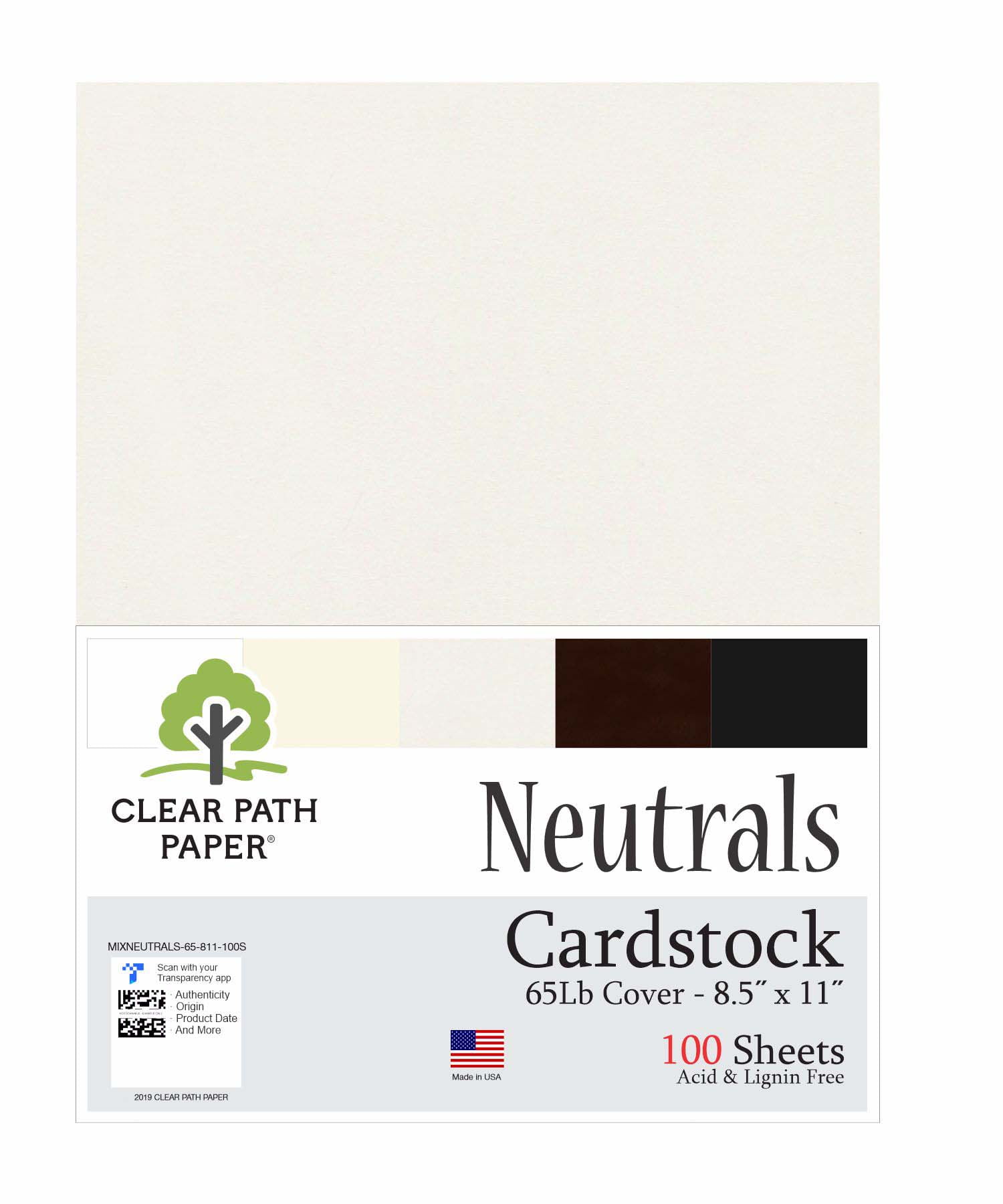 Mixed Neutrals Cardstock - 8.5 x 11 inch - 65 Lb Cover - 100 Sheets ...