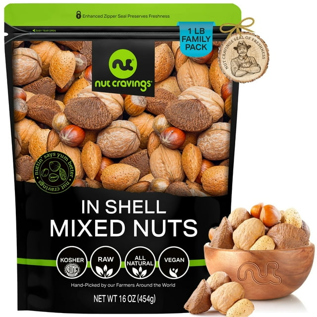 Nut Cravings Fresh Roasted Whole Mixed Nuts - Brazil, Walnuts, Almonds ...