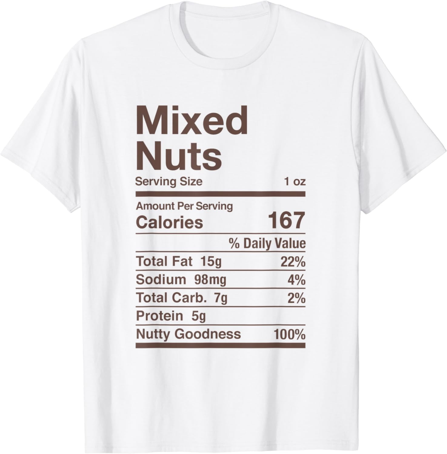 Mixed Nuts Nutrition Facts Matching T-Shirt - Walmart.com