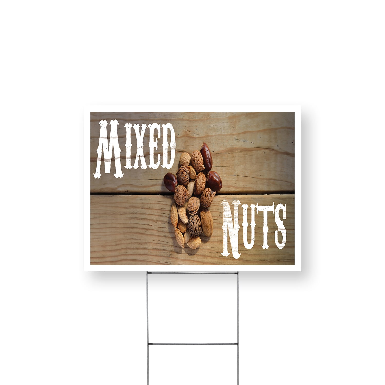 Mixed Nuts Yard Sign 18 Inch x 24 Inch Double Sided Weatherproof Heavy ...