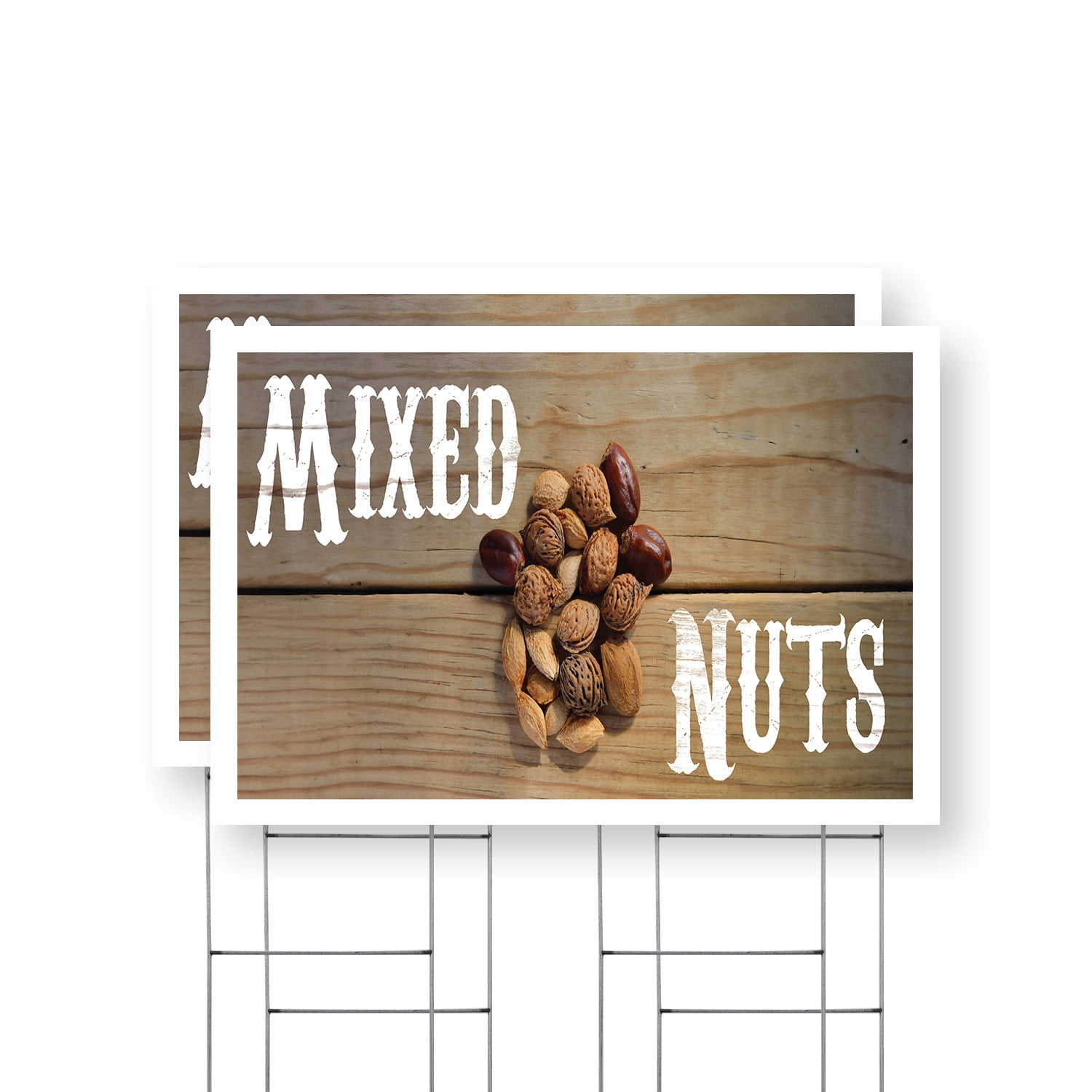 Mixed Nuts Yard Sign 2 Pack of 24 Inch x 36 Inch Single Sided ...