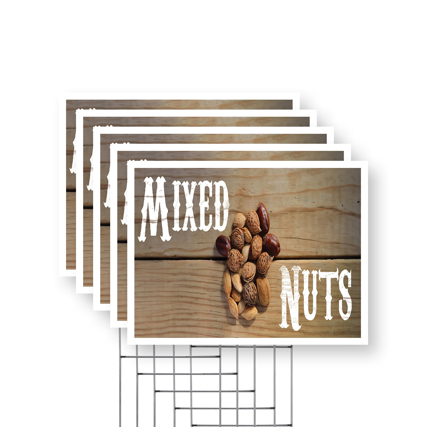 Mixed Nuts Yard Sign 5 Pack of 12 Inch x 16 Inch Double Sided ...