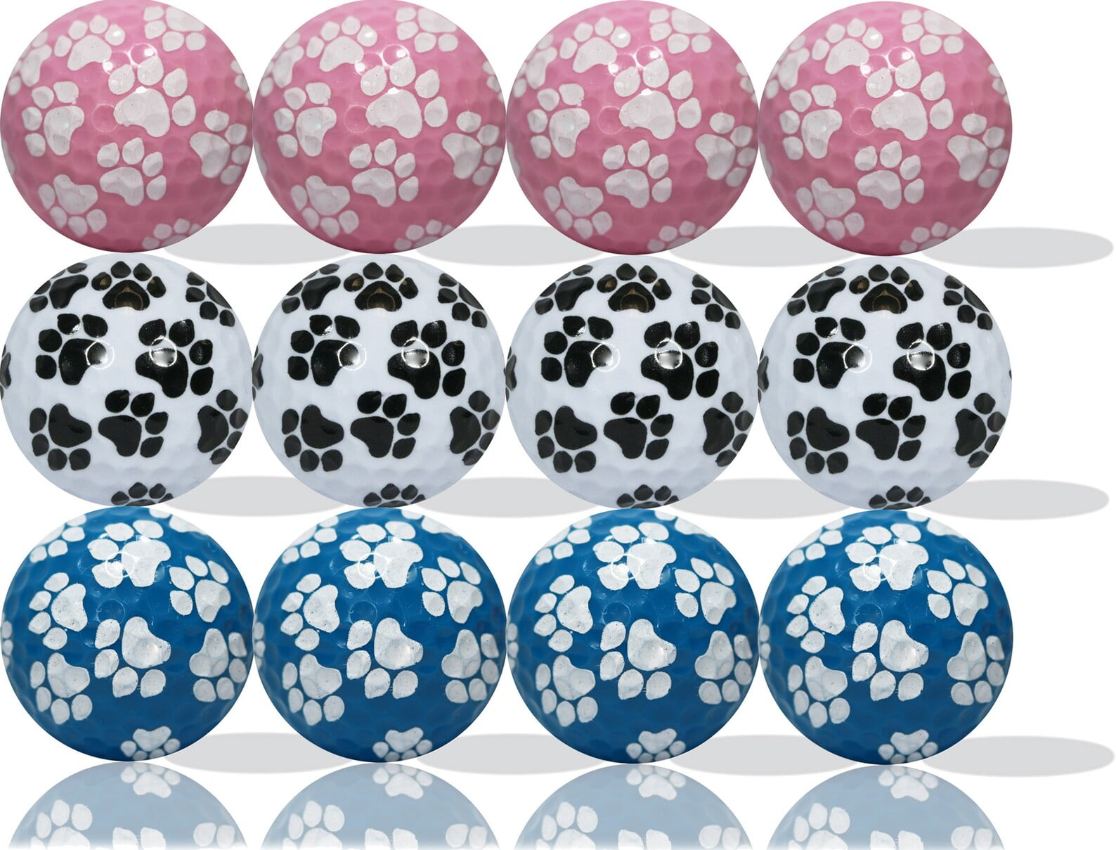 GBM Golf Mixed Paw Print Golf Balls, 12 Pack, Colorful Dog Paw Design ...