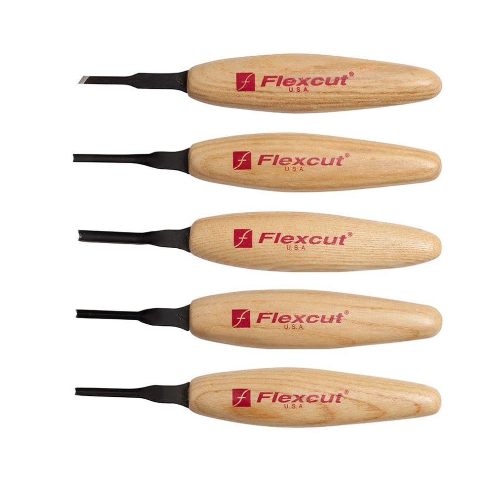 Flexcut Mixed Profile Micro Tool Set, 5.5 Inch, Stainless Blade, Wood ...