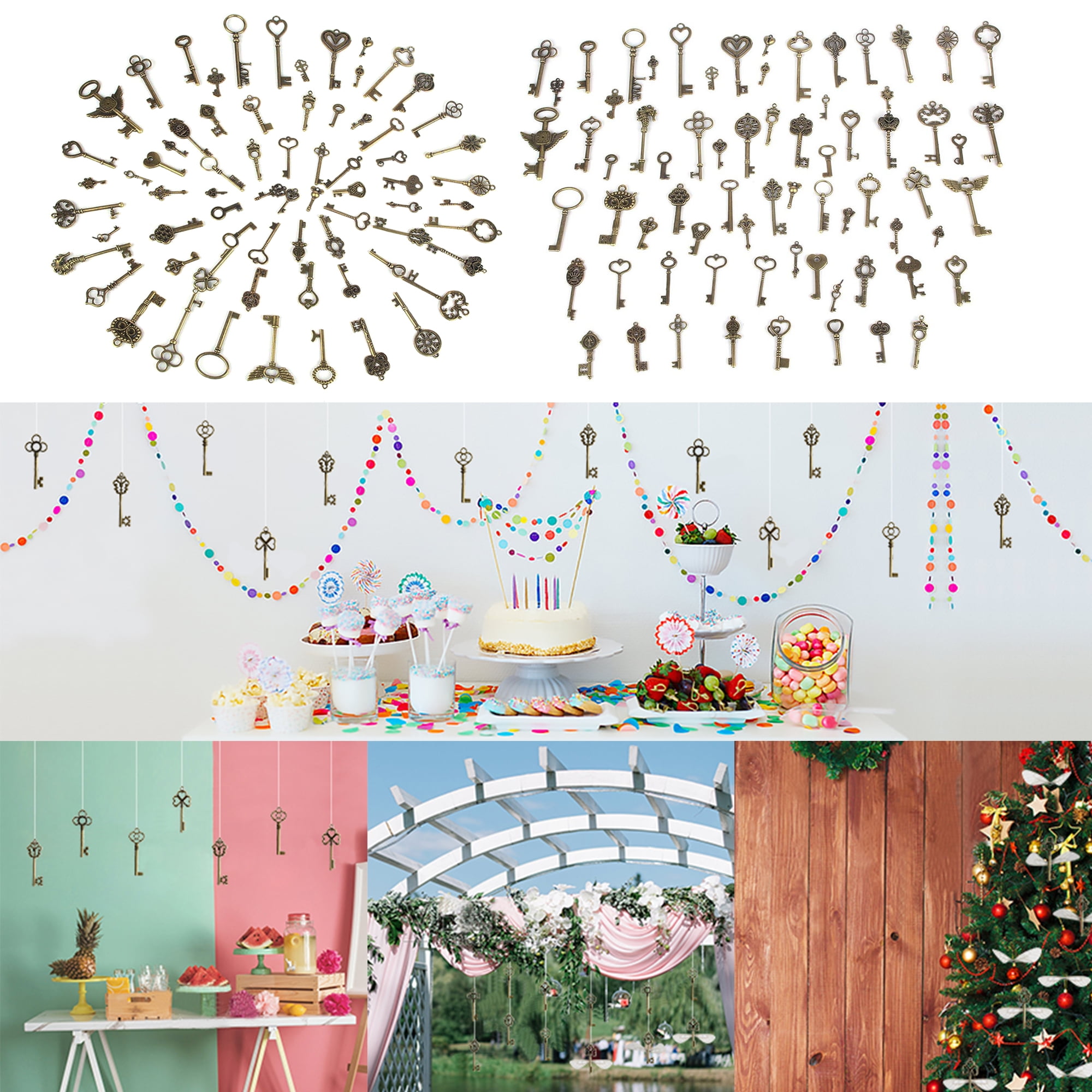 Mixed Set of 69 Skeleton Keys with Antique Style Bronze Brass Skeleton ...