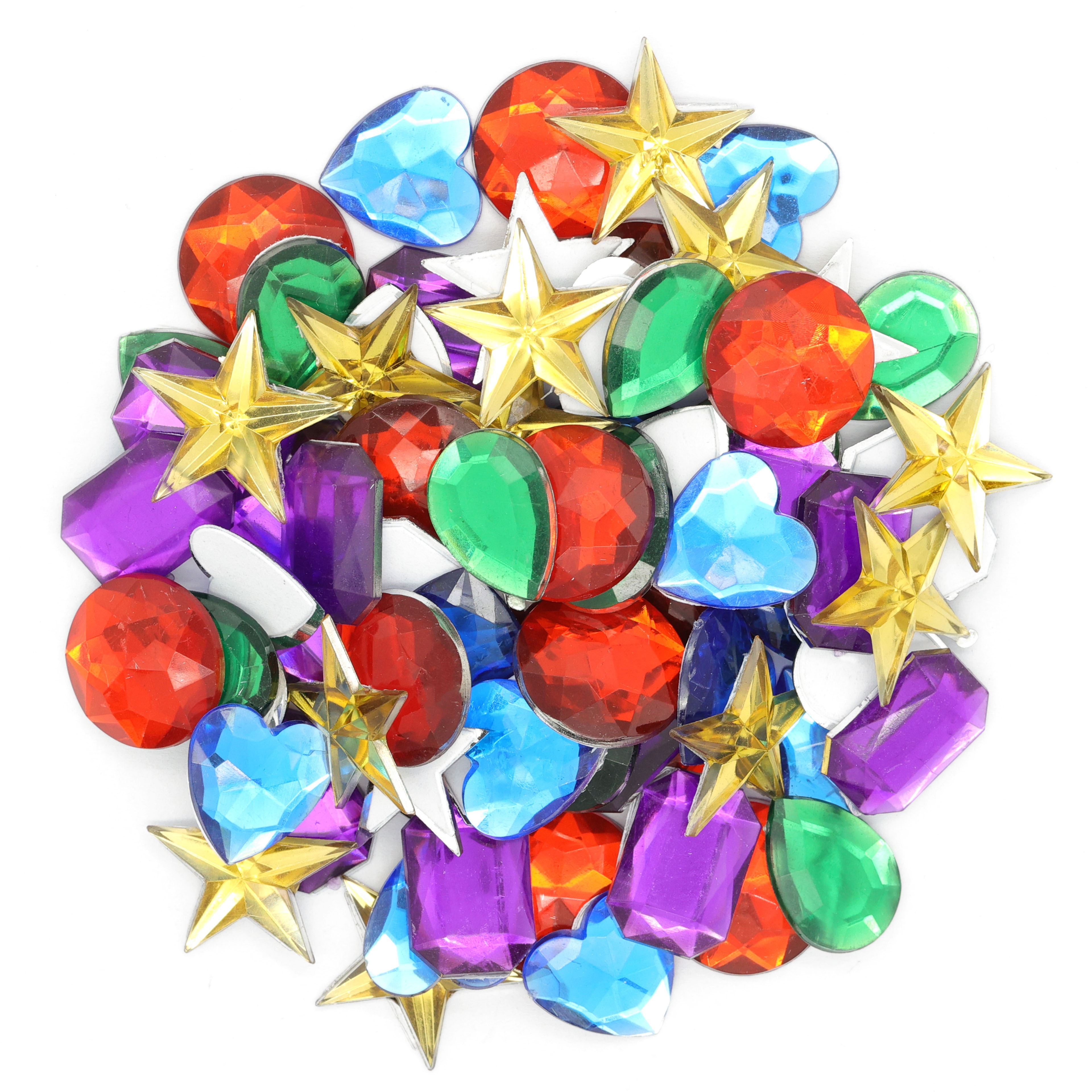 Creatology Mixed Shape Sticky Gems - Assorted Adhesive Plastic Gems in ...