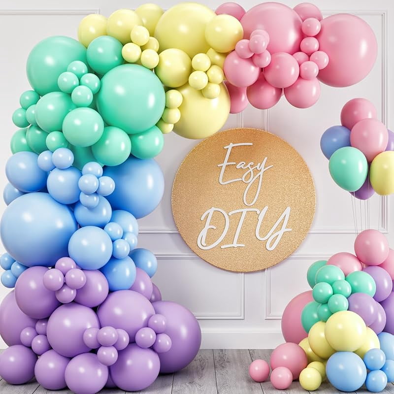 Mixed Sizes - Pastel Balloon Garland Kit & Balloon Arch – Easter Spring ...
