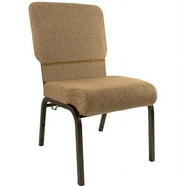 (10 PACK) 18.5'' Wide Caramel Fabric Church Chair with Book Rack and ...
