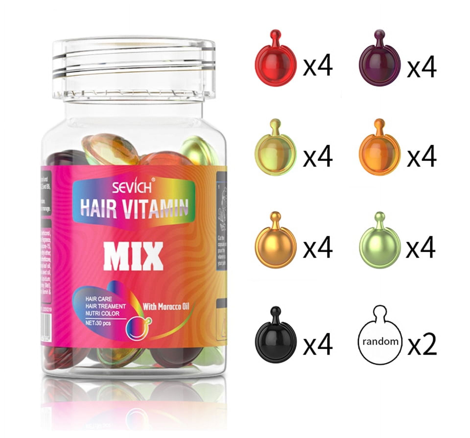 Mixed color capsules 30 capsules (mixed 7 colors) (H)$Hair care ...