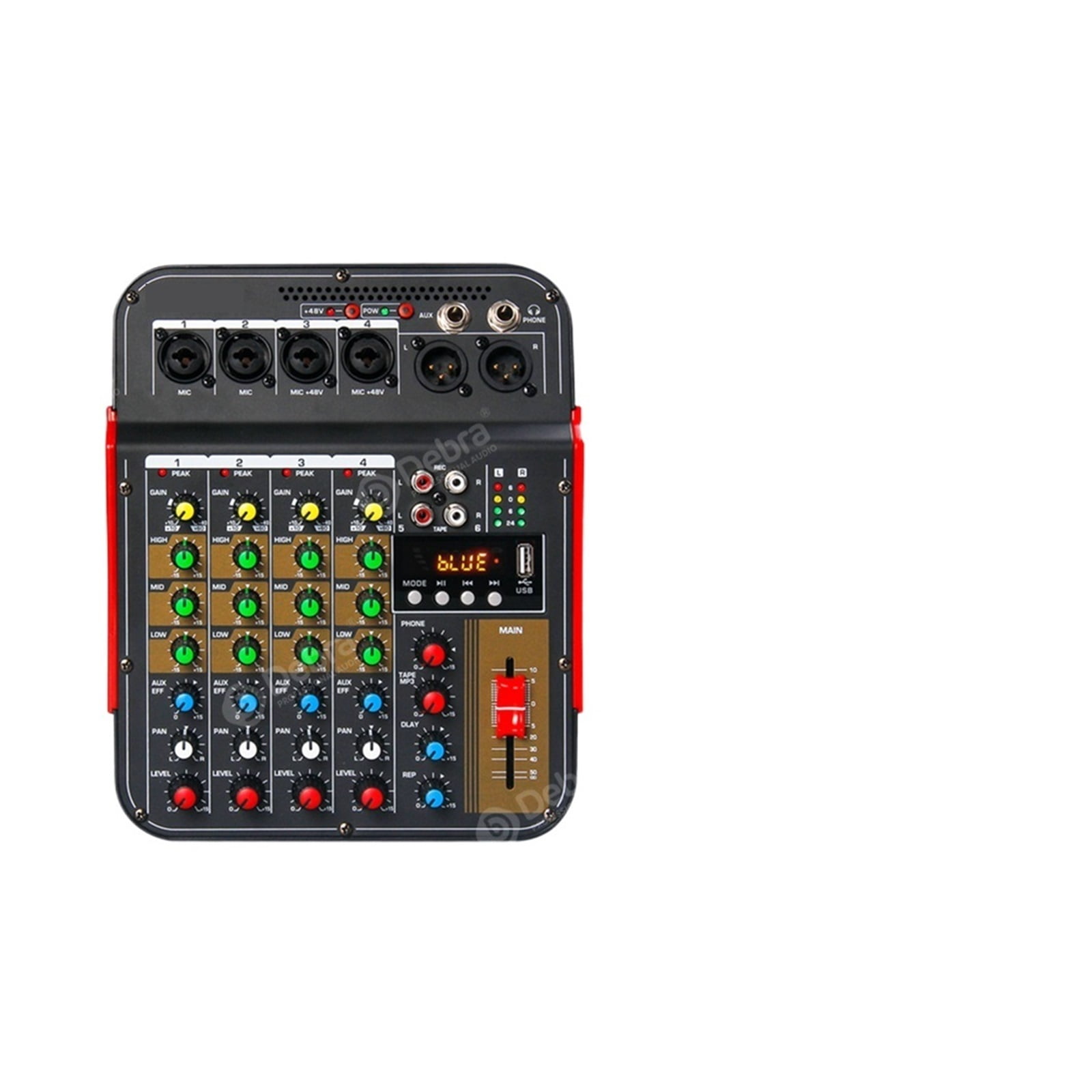 Mixer DJ Consoler 6 Channel DM4 With 48V Phantom, Bluetooth , USB To ...