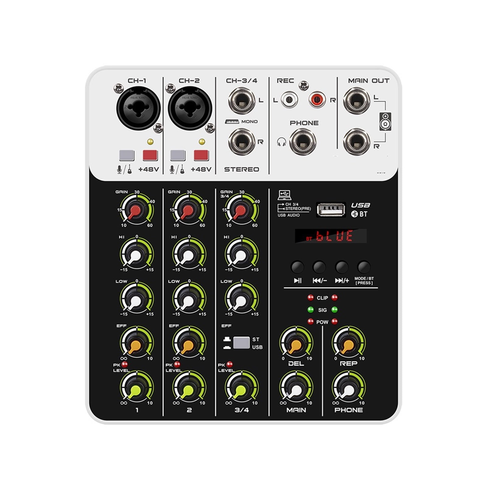 Mixer DJ Controller Mixer, 5.0 Bluetooth 48V Power, Low Bottom Noise ...