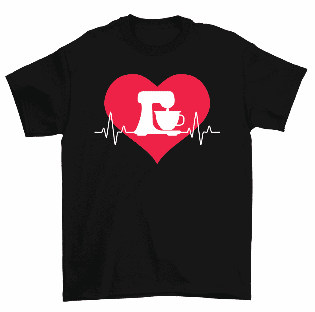 Mixer EKG Baking Heartbeat Funny Baker Chef T-Shirt Men Women - Walmart.com