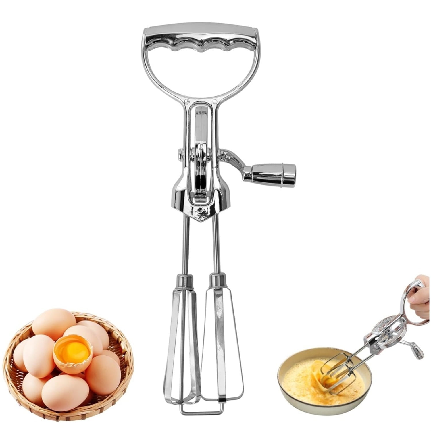 Mixer Egg Beaters Hand Crank, Dingrich 12 inch Stainless Steel Manual ...