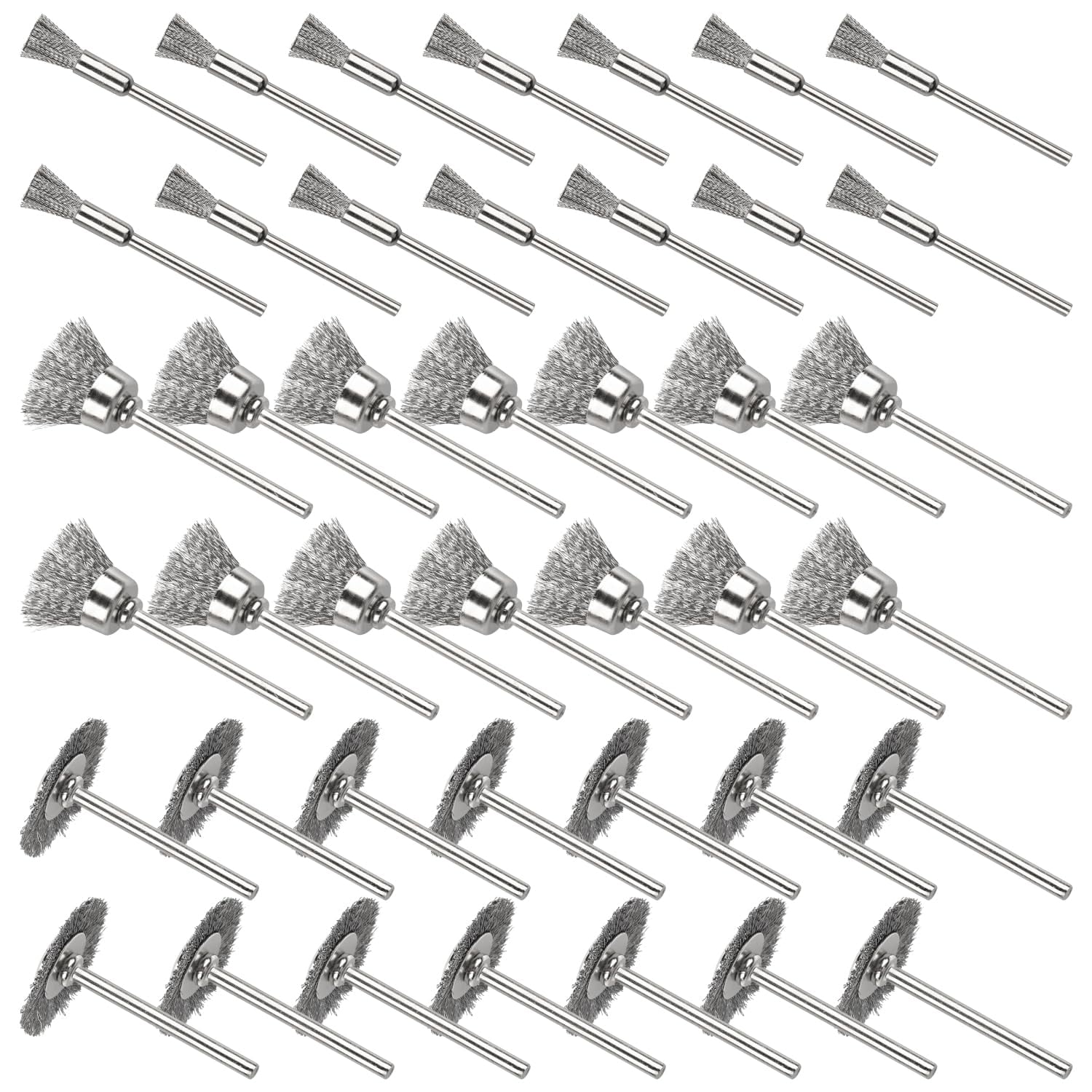 Mixiflor 42Psc Wire Wheel Brush Set, Rotary Tool Wire Brush, Steel Wire ...