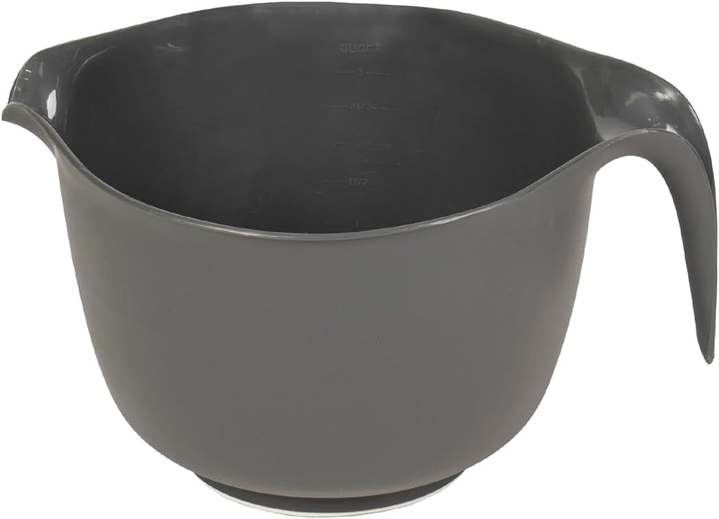 Mixing Bowl with Handle – Heavy Duty Plastic with Pour Spout and Non ...