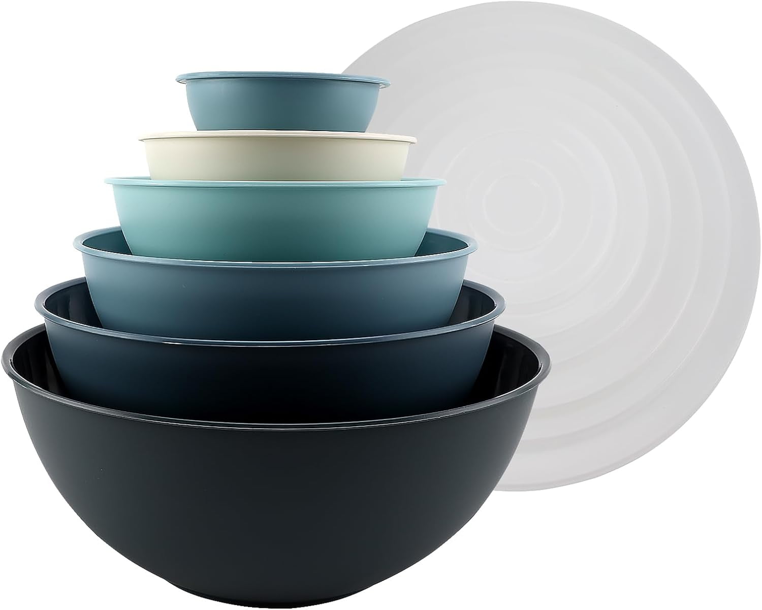 Mixing Bowl - 12-piece plastic nesting bowl set includes 6 prep bowls ...