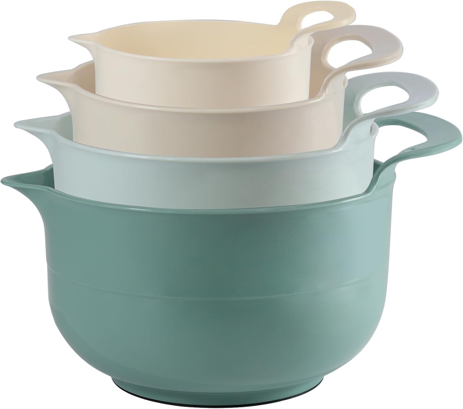 Mixing Bowls - 4 Piece Nesting Plastic Mixing Bowl Set with Pour Spouts ...
