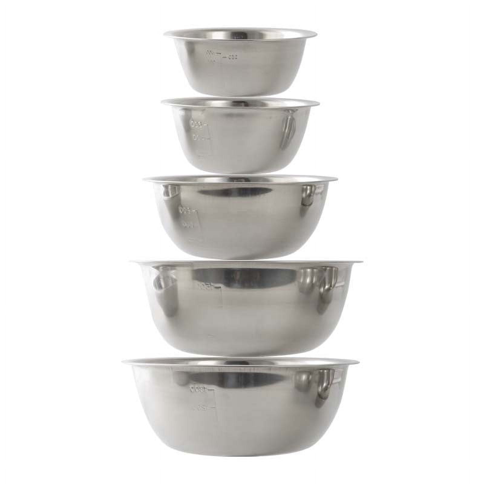 Mixing Bowls 5 Piece Stainless Steel Nesting Bowls Set for Baking ...