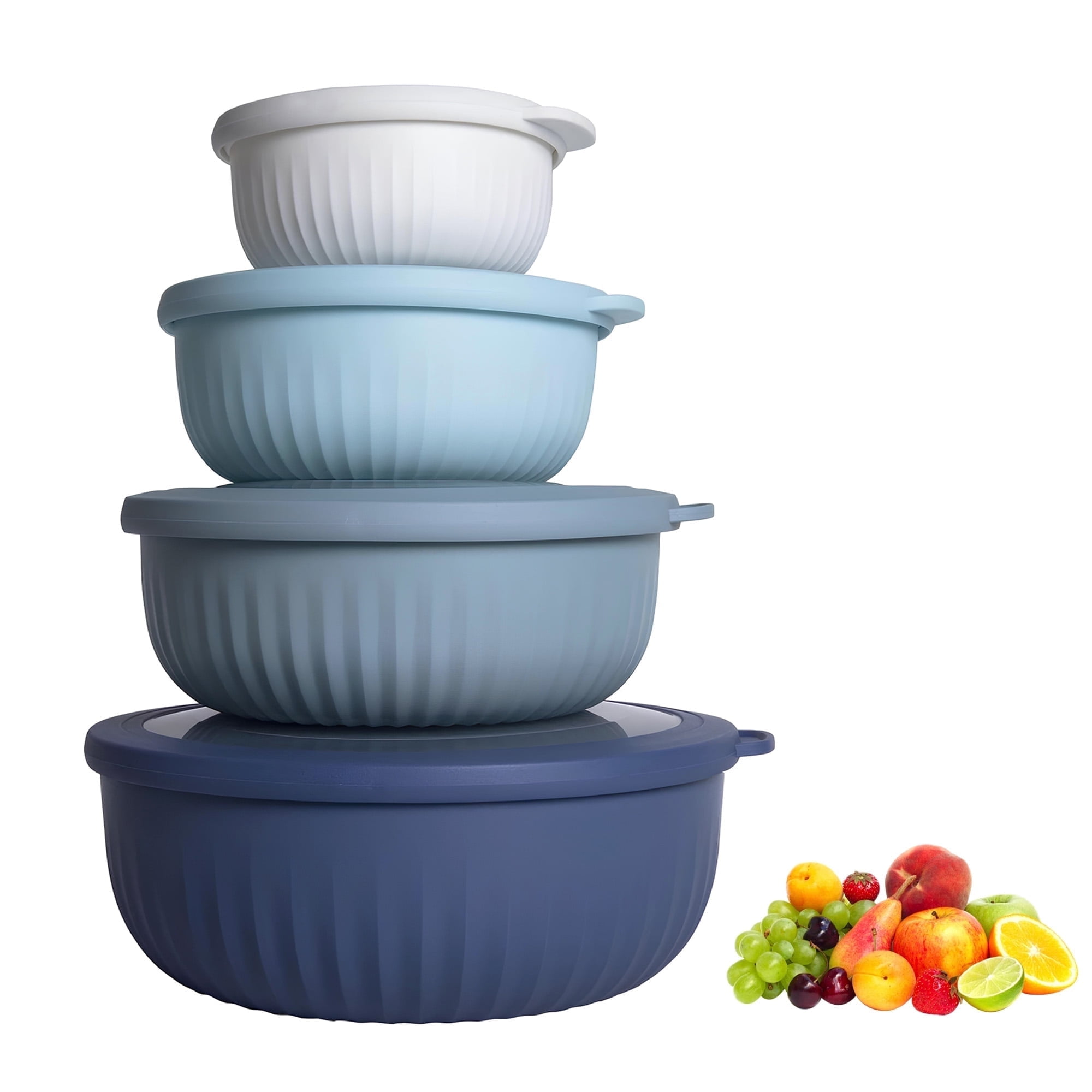 Mixing Bowls with Airtight Lids Set of 8, Plastic Mixing Bowl for ...