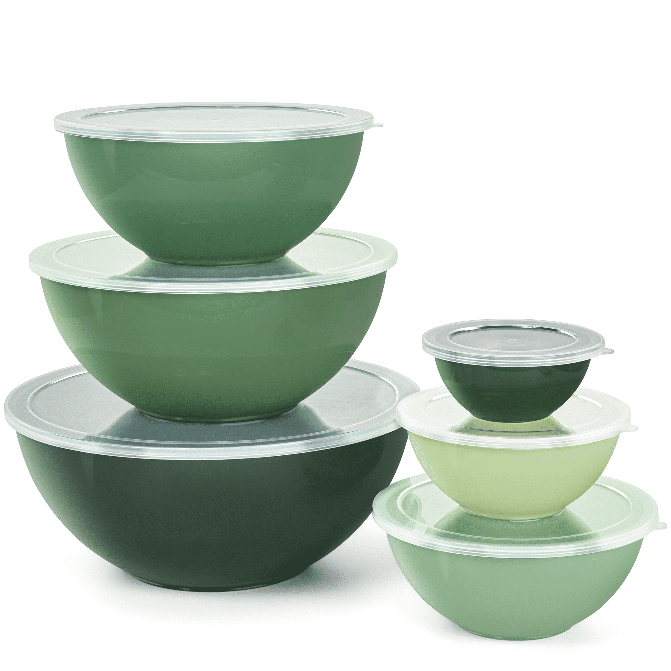 GPED Mixing Bowls with Airtight Lids, 12 Piece Plastic Nesting Set ...