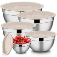 TINANA 6 Piece Nesting Mixing Bowls Set with Lids and Non-Slip Silicone ...