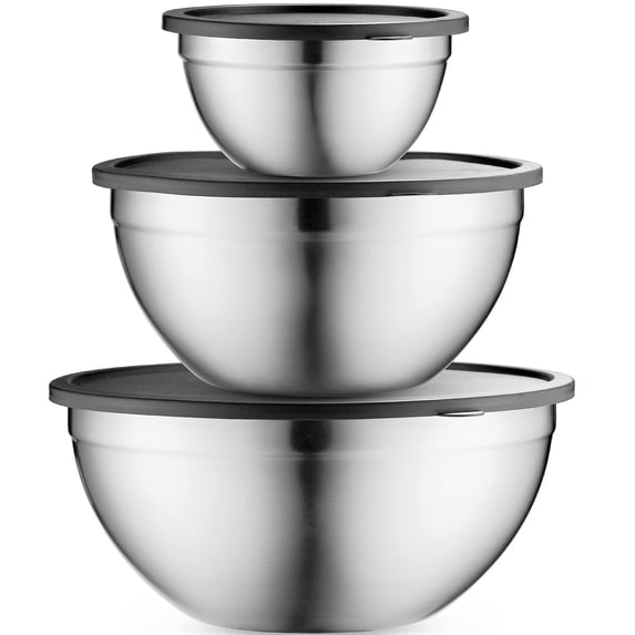 Mixing Bowls with Lids Set, Stainless Steel Mixing Bowls with Airtight ...