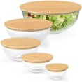 Mixing Bowls Yellow 2 (Bamboo Ribbed 5) Nesting Stackable Food Prep ...