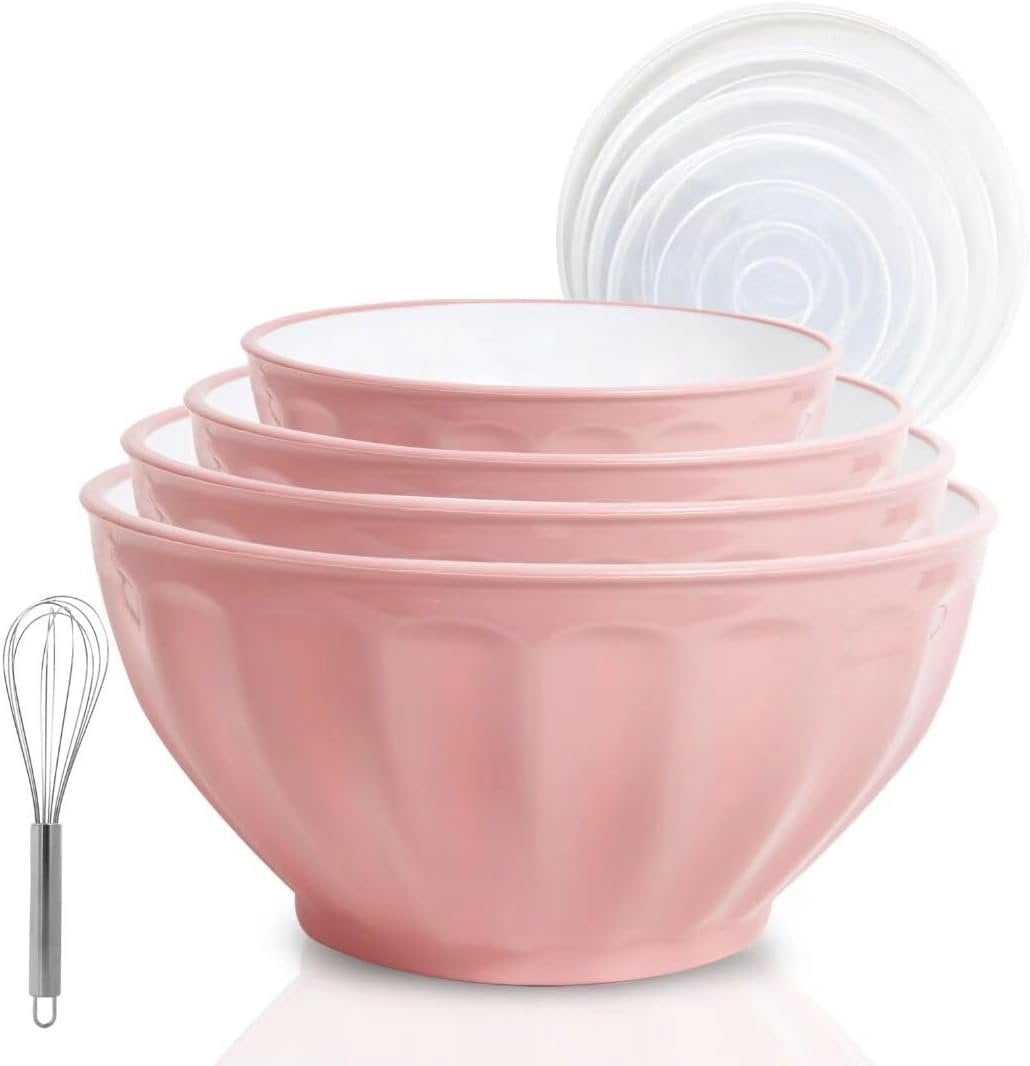 Mixing Bowls with Set,4 Large Plastic Nesting Bowls,Includes 4 ...