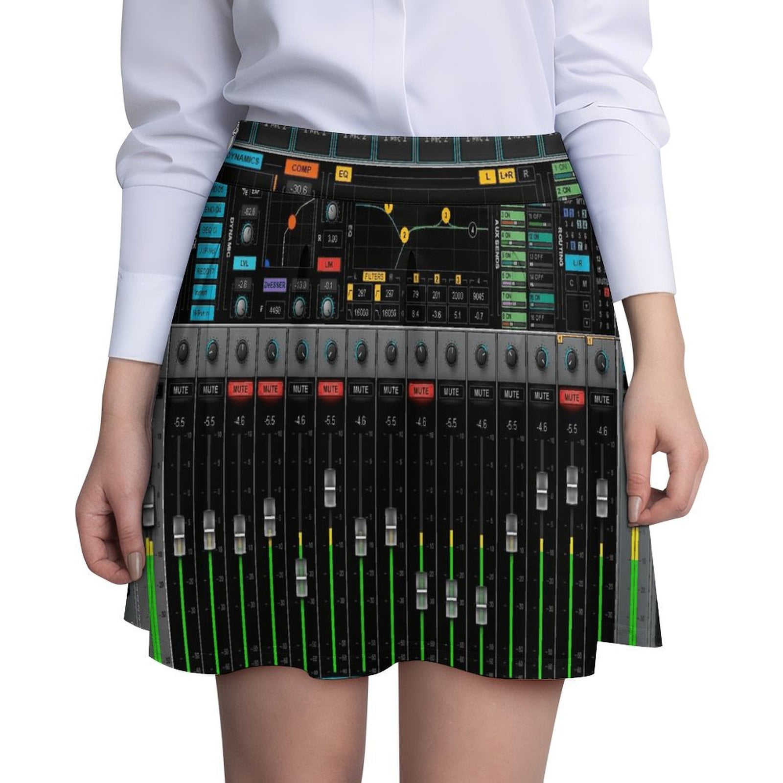 Mixing Console Women's Casual Mini Skirt Invisible Zipper Summer Skirts ...