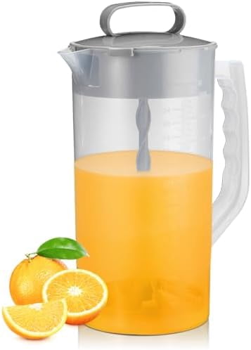 Mixing Pitcher for Drinks, 2 Quart/ 64oz Plastic Water Pitcher with Lid ...