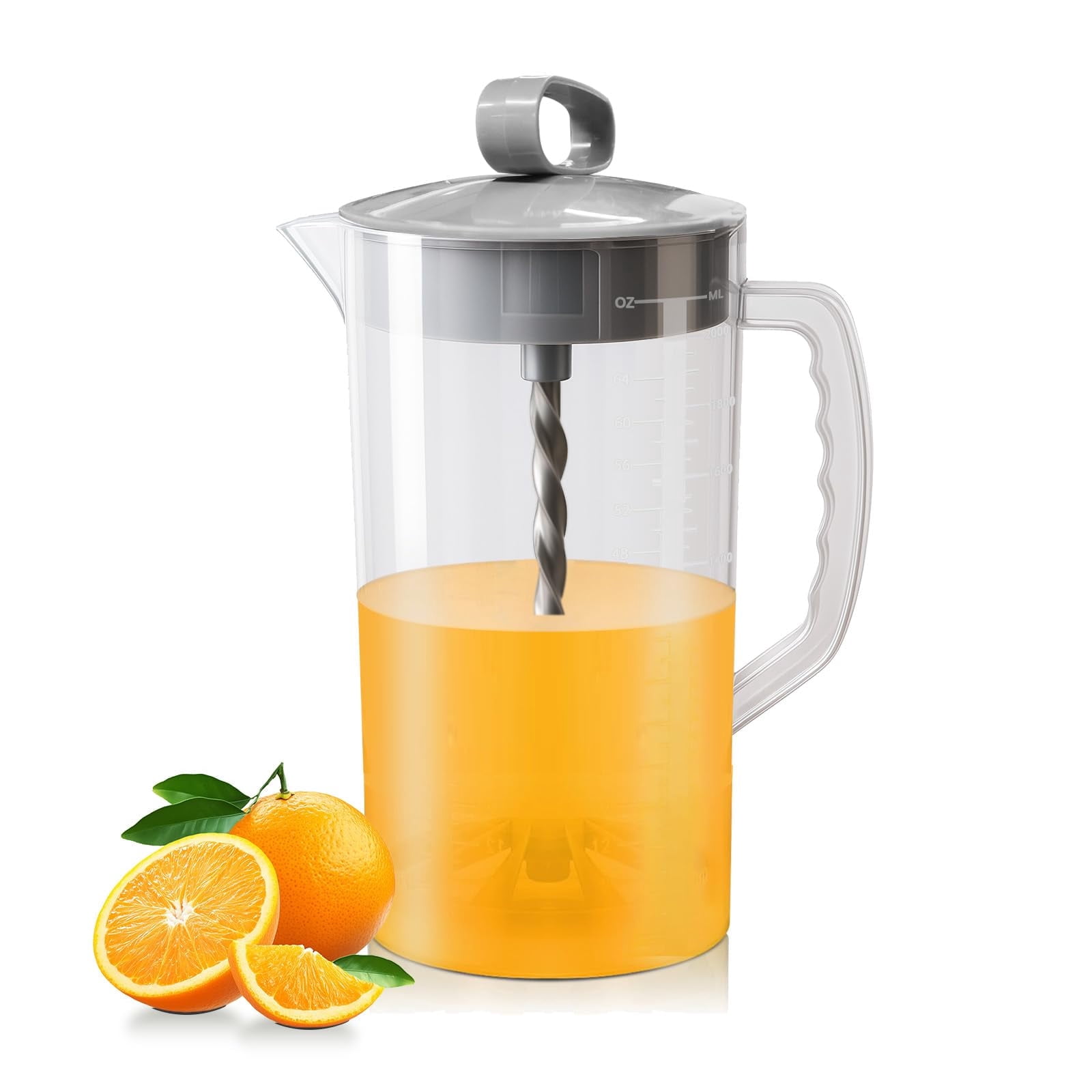 Mixing Pitcher for Drinks, 2 Quart/64oz Plastic Water Pitcher with Lid ...