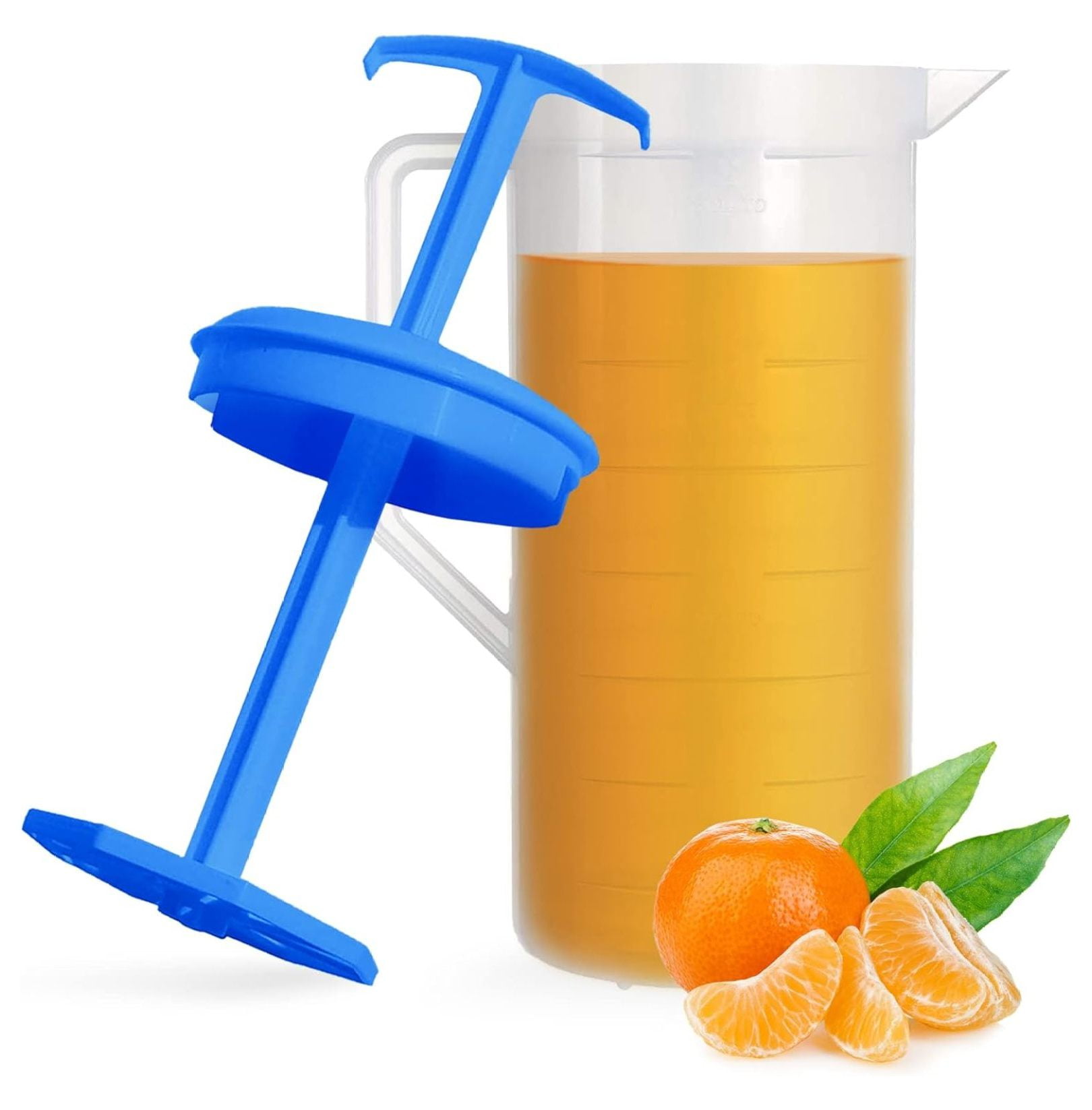 Mixing Pitcher for Drinks, Plastic Water Pitcher with Lid and Plunger ...