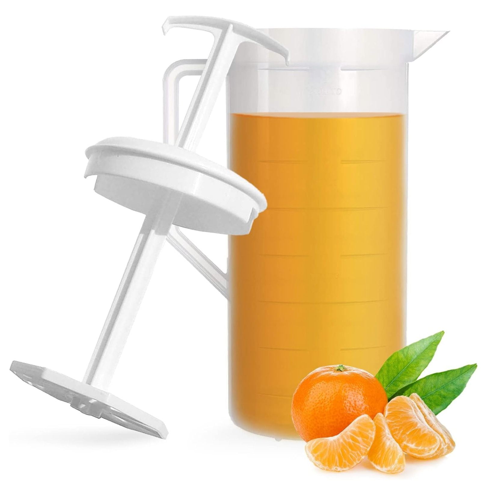 Mixing Pitcher for Drinks, Plastic Water Pitcher with Lid and Plunger ...