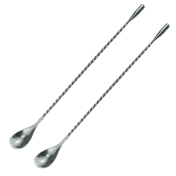 Mixing Spoon Stainless Steel Set of 2 Professional Cocktail Bar Tool ...