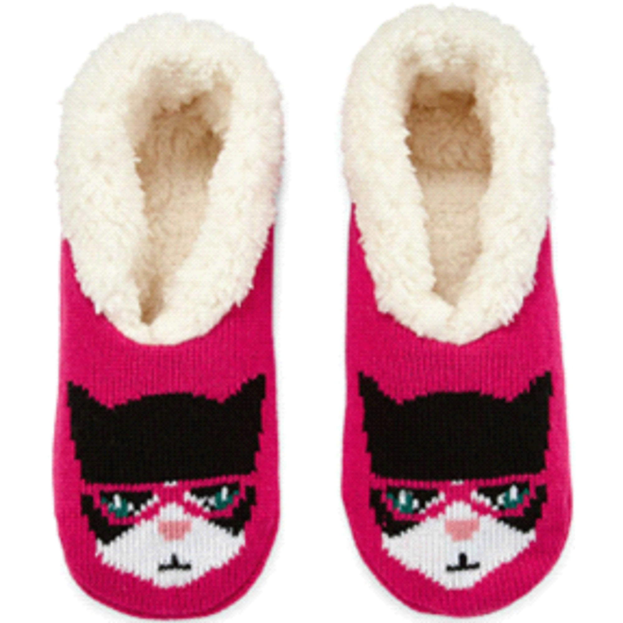 Warm, Cozy & Fuzzy Mixit Pink Kitten Kitty Cat Women's Slipper Socks L ...