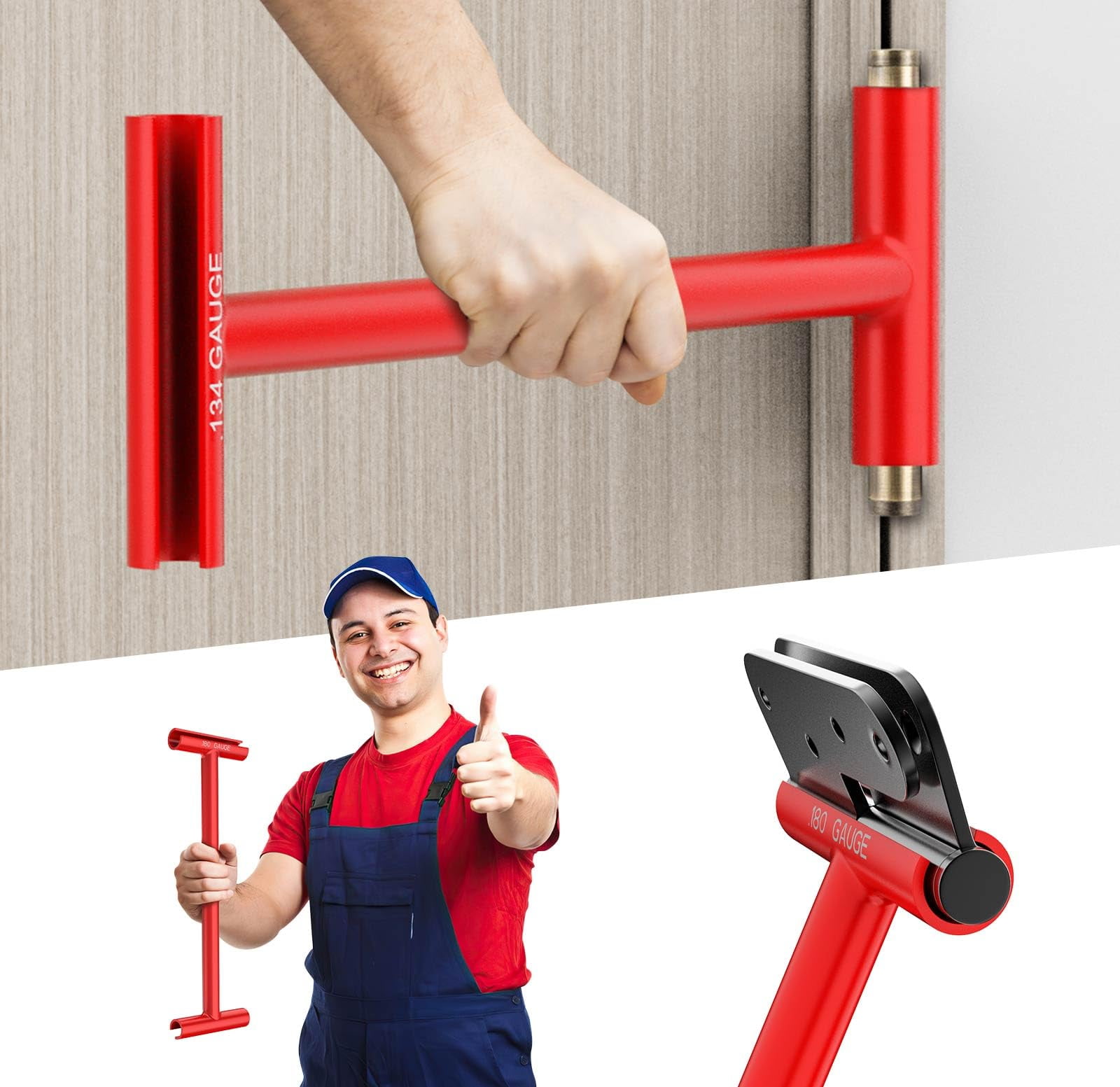 Mixizigoz Commercial Hinge Gap Adjusting Wrench for .180 Gauge and .134 Gauge, Double Head Hinge ...