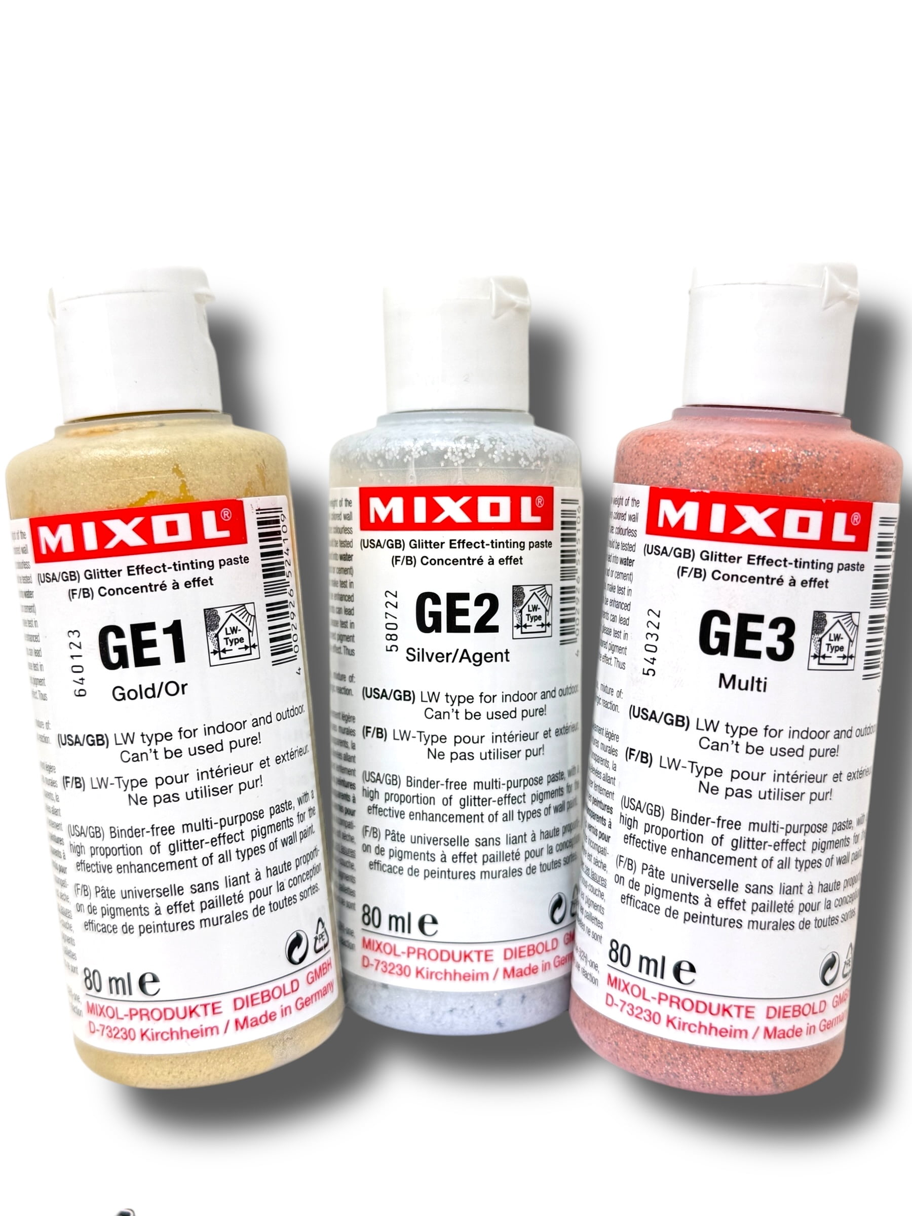 Mixol - Glitter Effect Tinting Paste ( 3 - Pack Gold + Silver + Multi ...