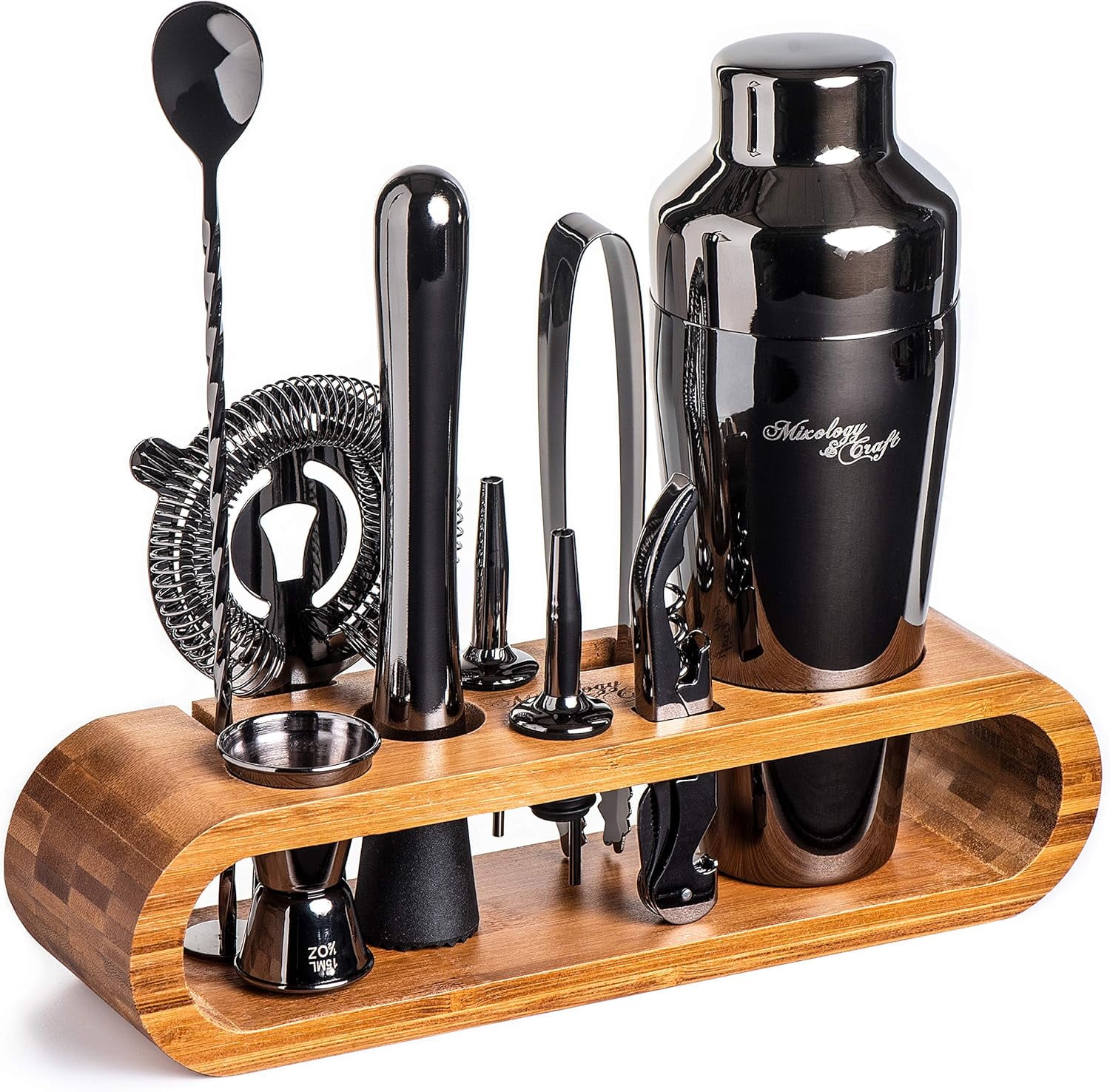 Mixology Bartender Kit: 10-Piece Bar Tool Set with Bamboo Stand | Perfect Home Bartending Kit ...