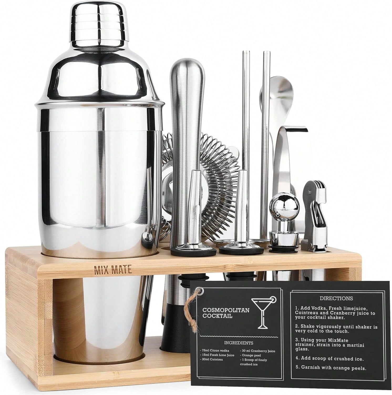 Mixology Bartender Kit With Stand - 15 Piece Bar Tool Set, Sier Bar Set ...