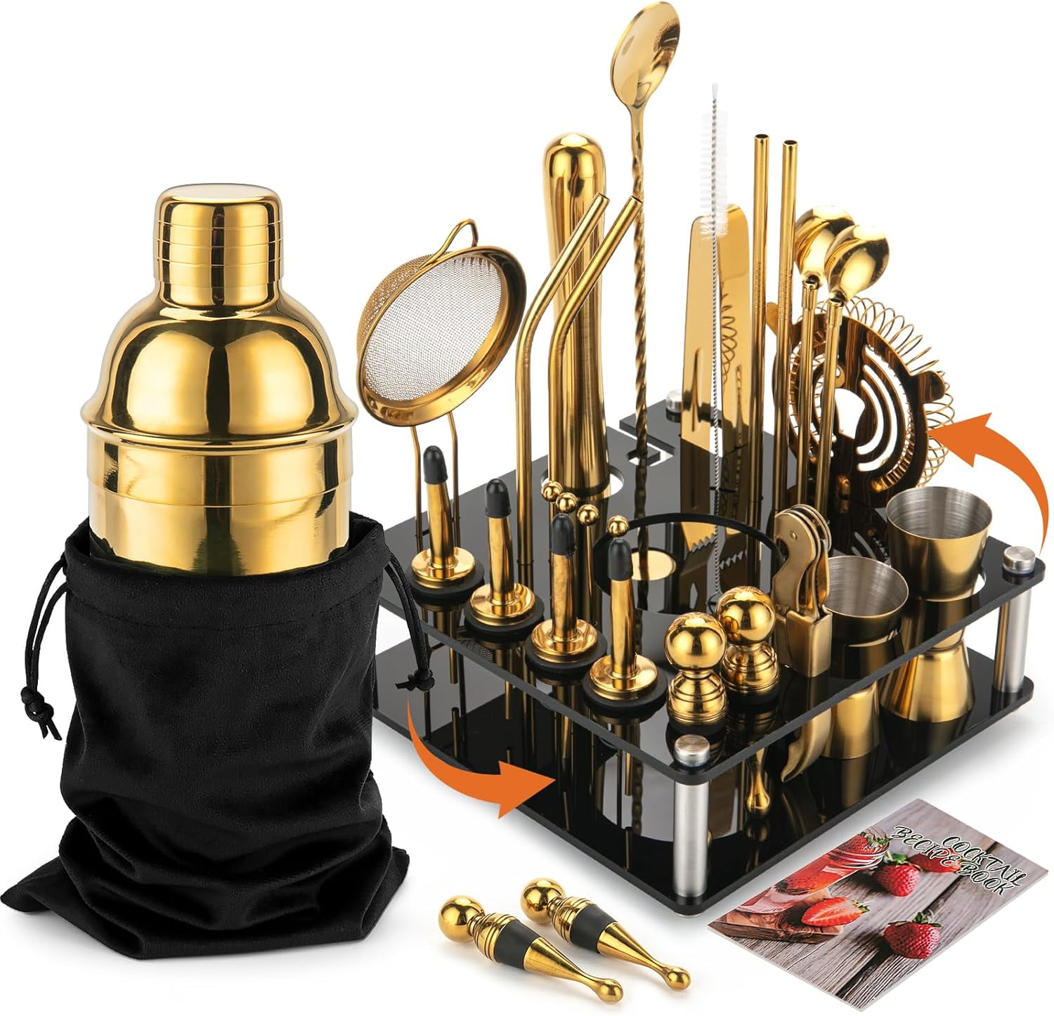 Mixology Cocktail Shaker Set - Complete 29-Piece Bartender Kit and Bar ...